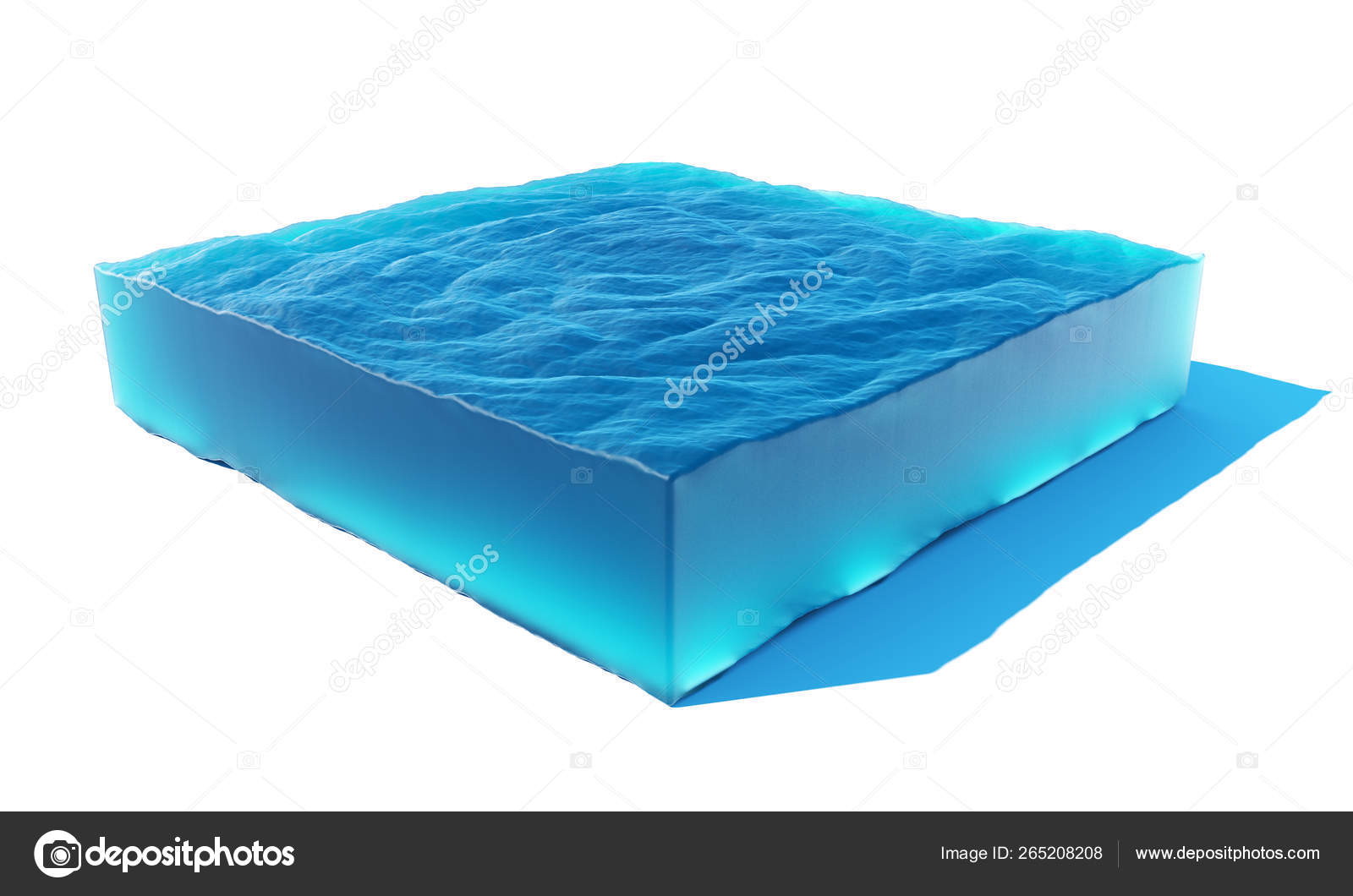 3d rendered illustration of cross section of water cube isolated Stock ...