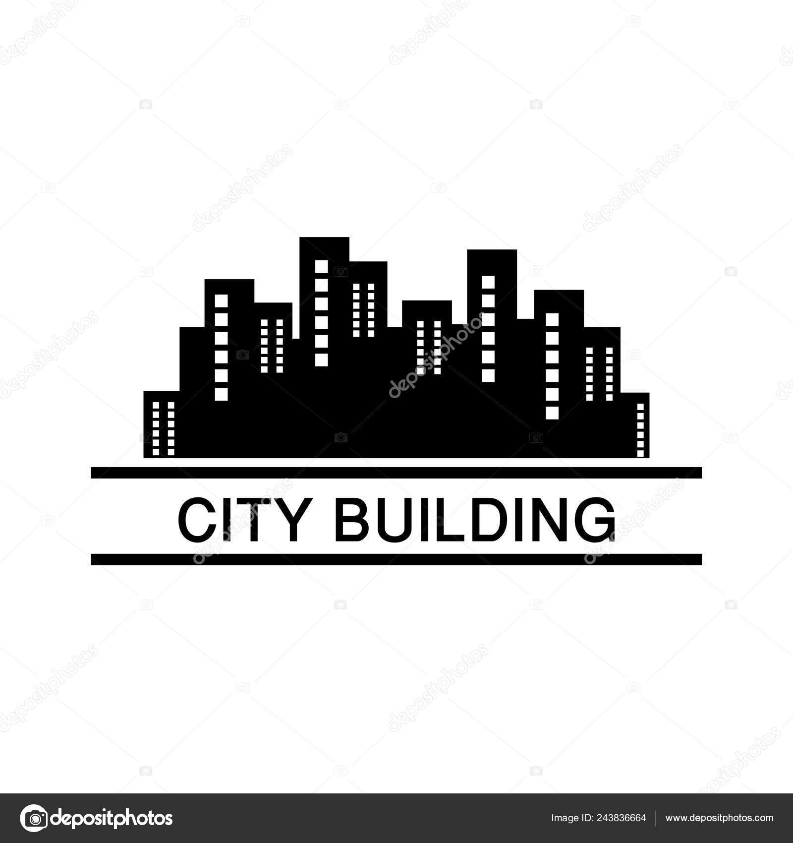 City Building Business Logo White Background Stock Vector Image by ...