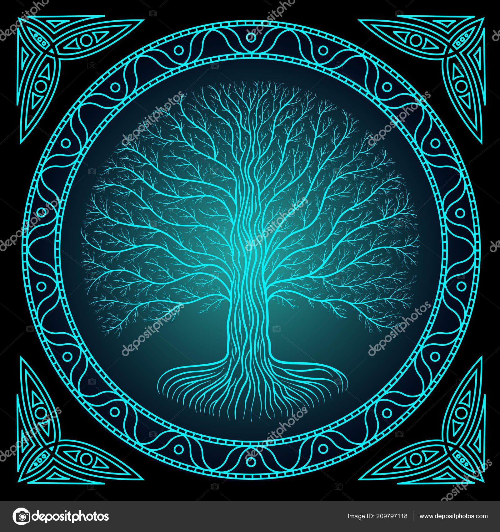 Yggdrasil Emblem Yggdrasil | Leinwanddruck | 60 X 60 CM – Odinslaw