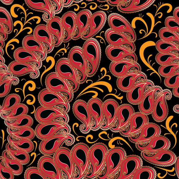 Black And Red Paisley Background