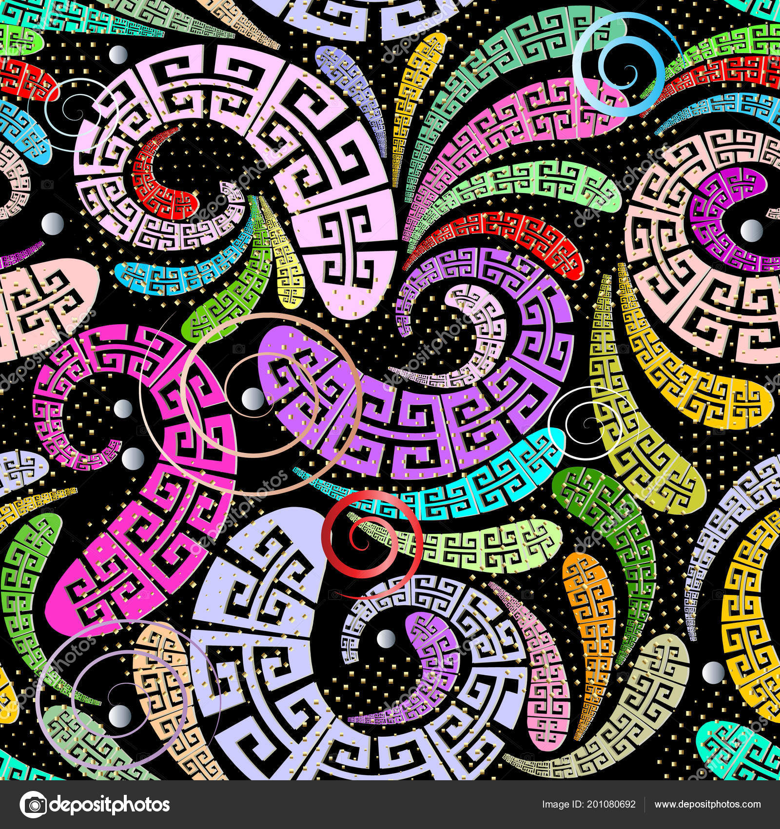 Greek floral vector paisley seamless pattern. Stock Vector Image by ...