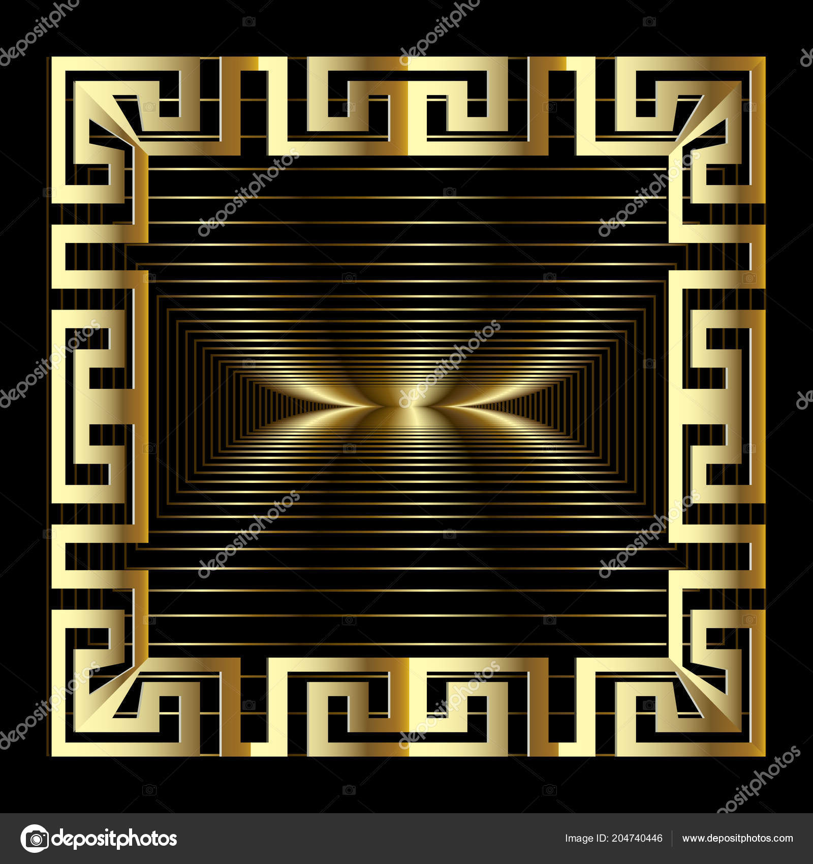 3d gold modern abstract greek vector panel pattern Stock Vector Image ...