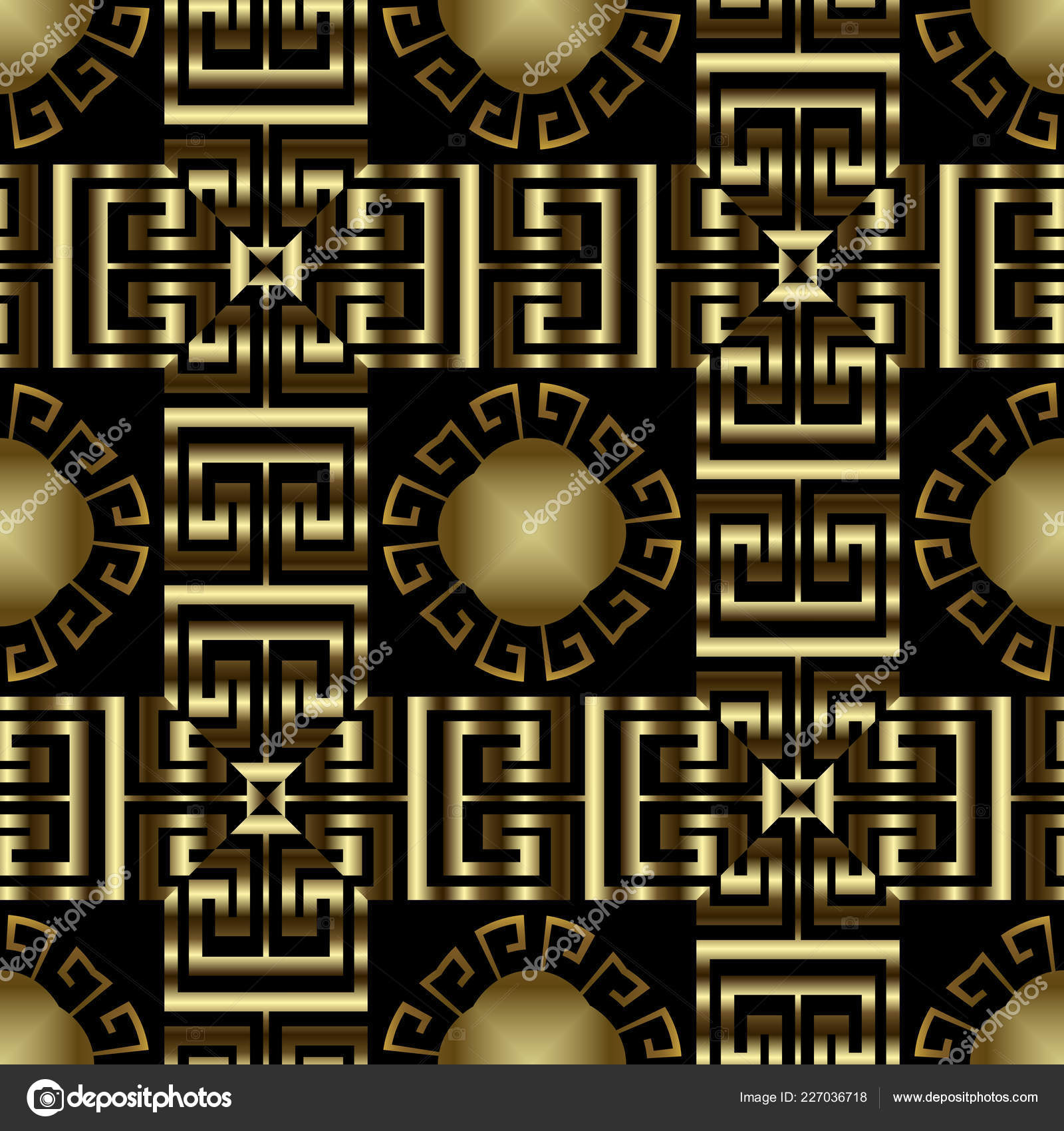 Modern Checkered Ornate Greek Vector Seamless Pattern Ornamental Tendy ...