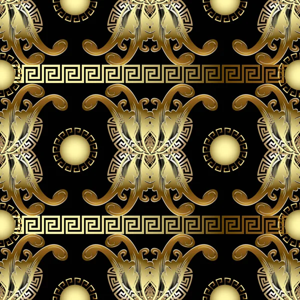 Gold vintage swirls vector seamless pattern. Greek style ornamen Stock ...