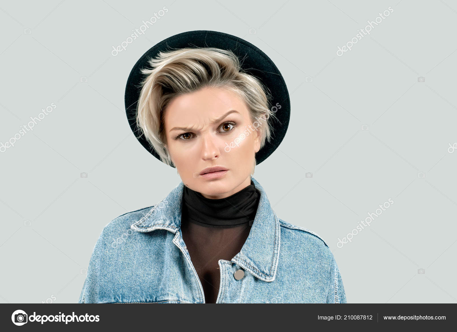 Negative Emotions Angry Girl Expressing Anger Displeased Young Woman ...