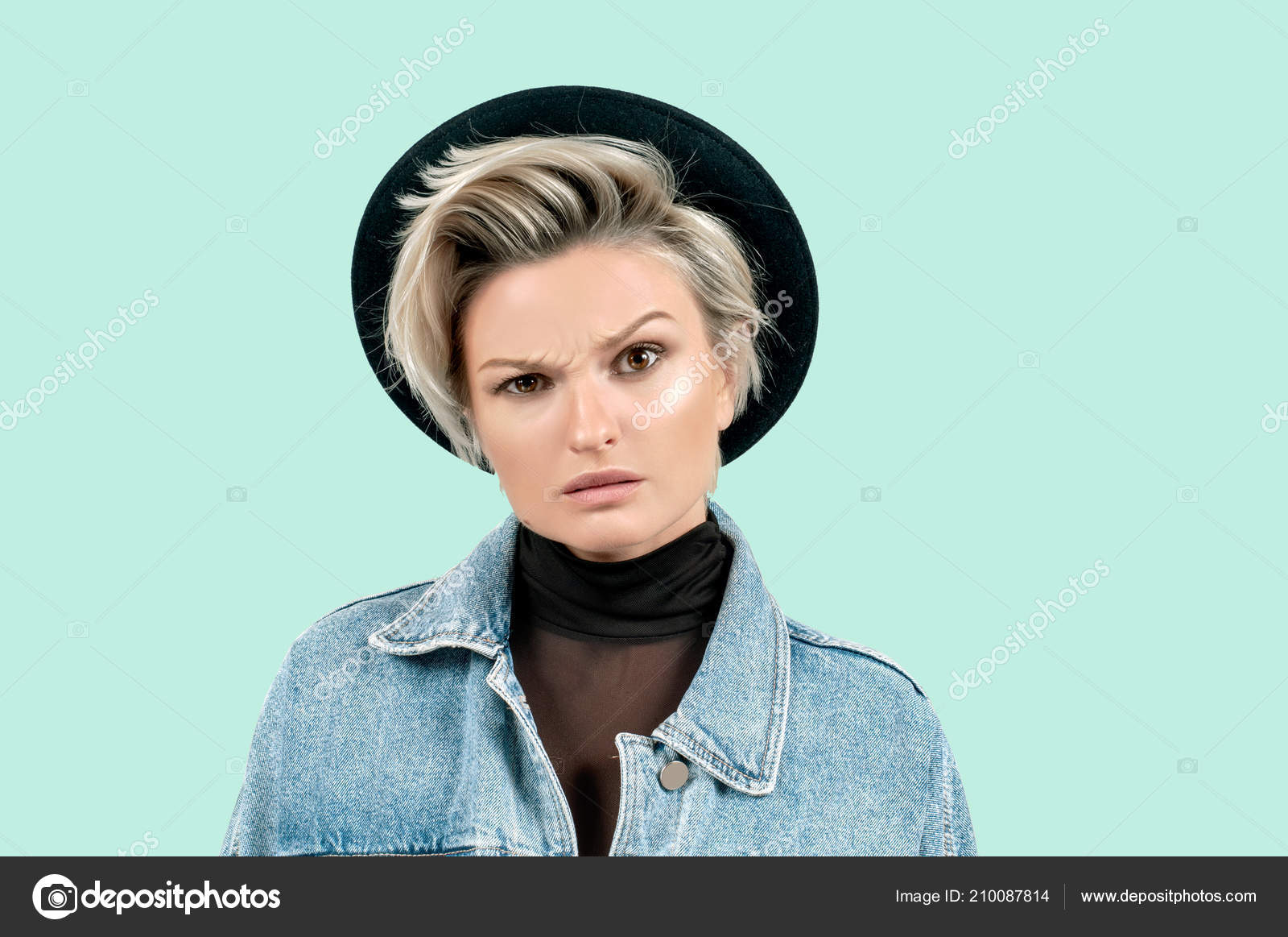 Negative Emotions Angry Girl Expressing Anger Displeased Young Woman ...