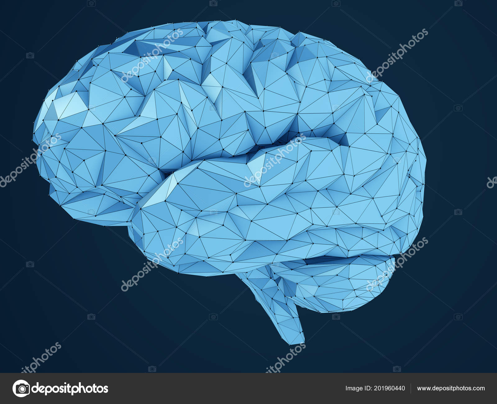 Illustration Human Brain Consisting Lines Polygon Shapes Stock Photo by ...