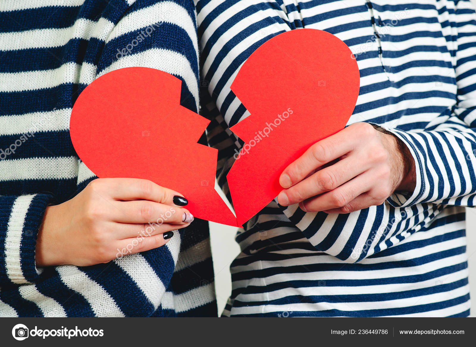 Young Couple Broken Heart Close Unrequited Love Broken Heart Love Stock