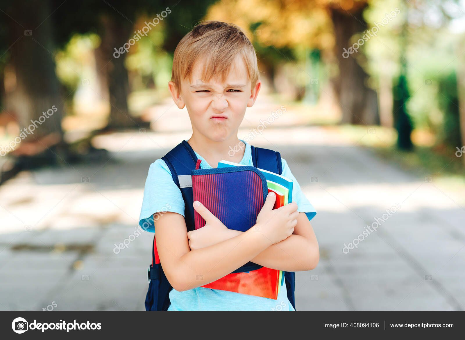 Sad Kid Going To School