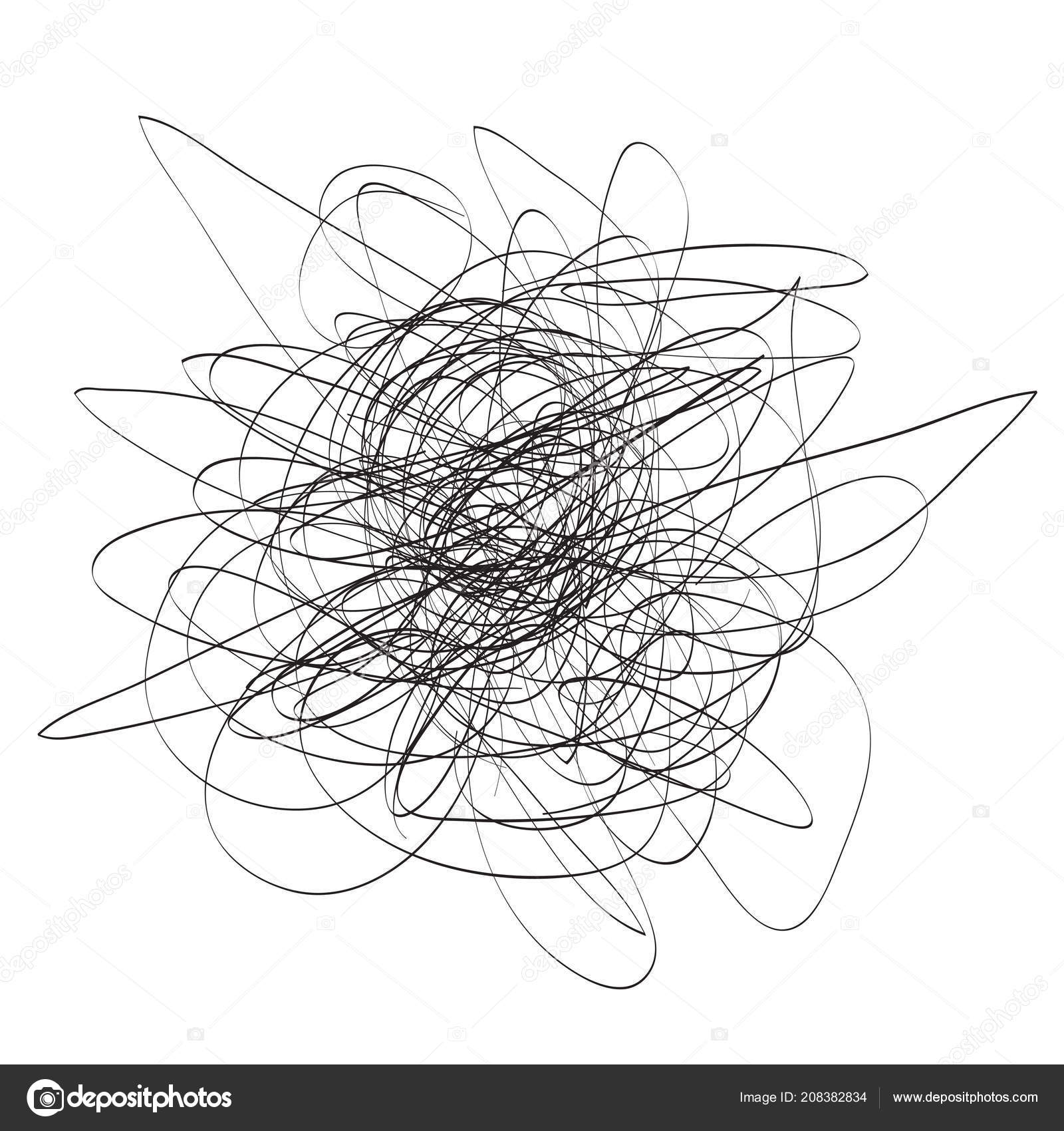 Chaos Abstract Tangled Texture Random Chaotic Lines Hand Drawn Dinamic Stock Vector Image by ...