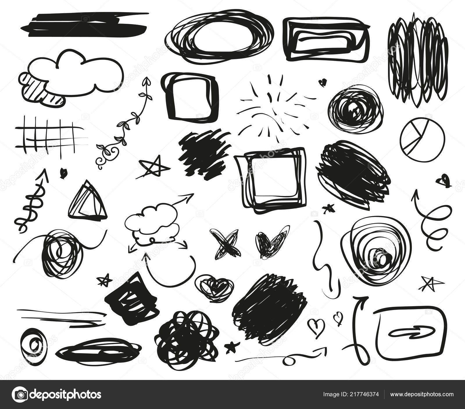 Hand Drawn Grunge Signs Infographic Elements Isolated Background Big ...