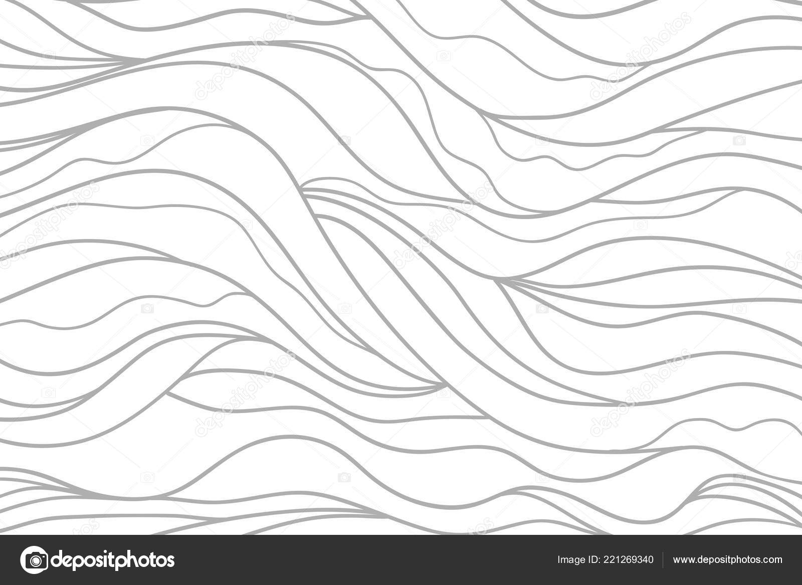 Wavy Background Hand Drawn Lines Hair Texture Monochrome Wave Pattern ...