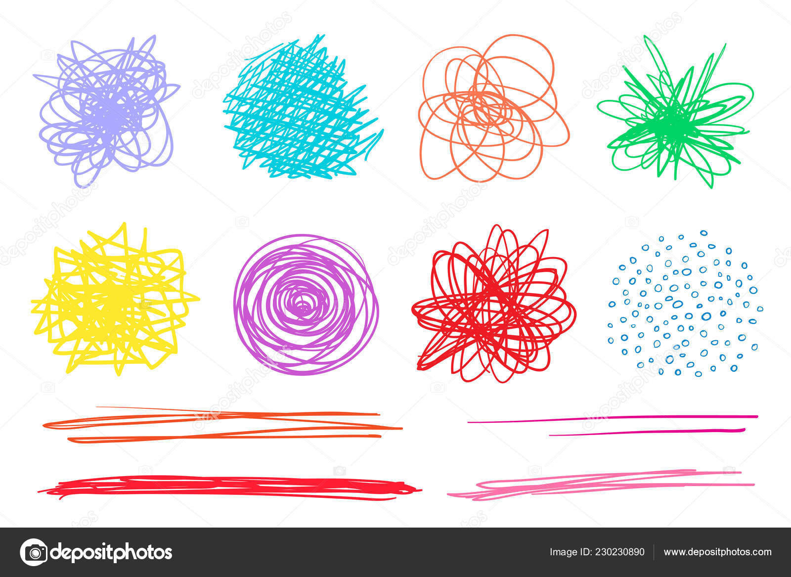 Tangled Shapes White Hand Drawn Lines Isolated Background Chaotic ...