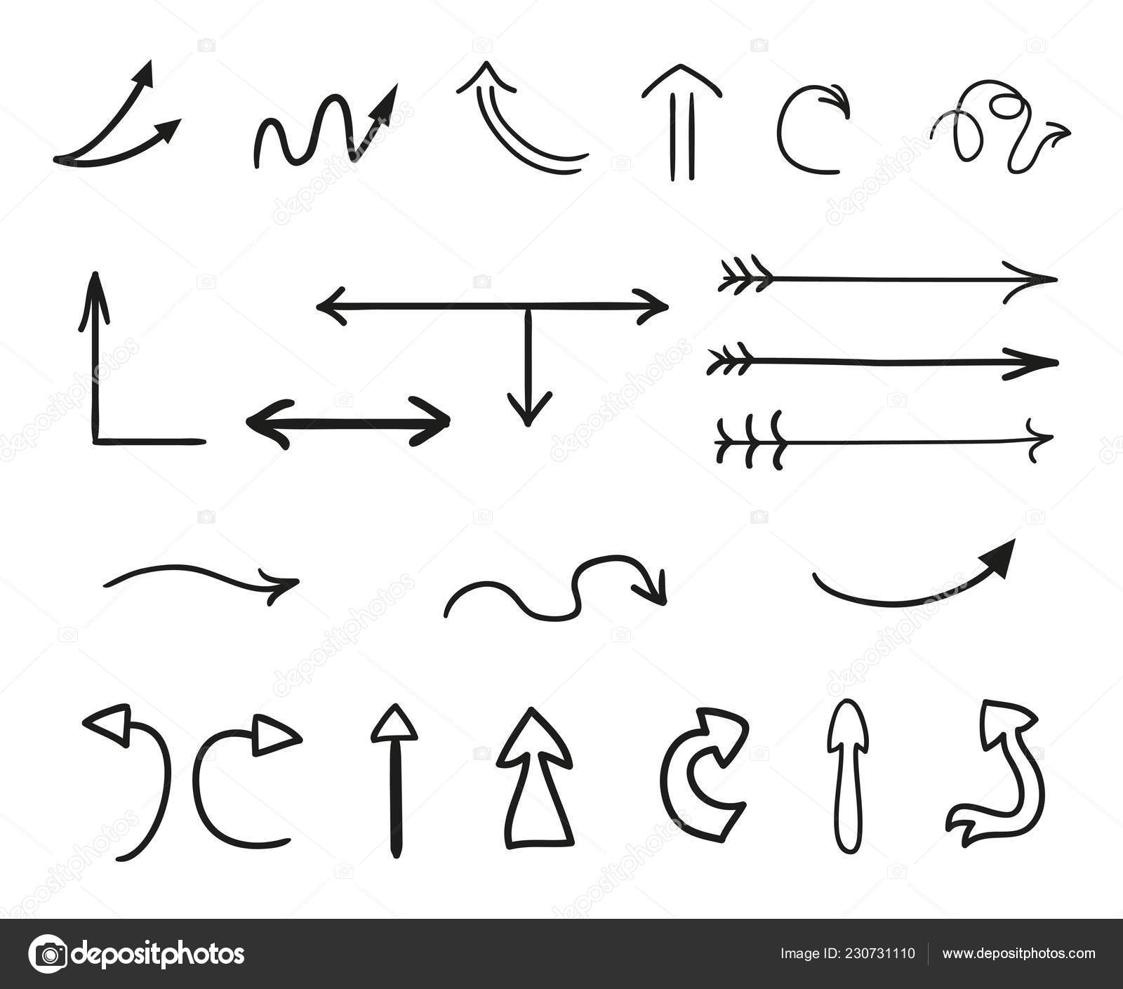 Doodle Arrow Clip Art Black And White