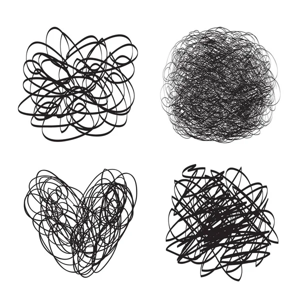 Tangled Shapes White Chaos Pattern Scribble Sketch Background Array Lines Stock Vector Image by ...