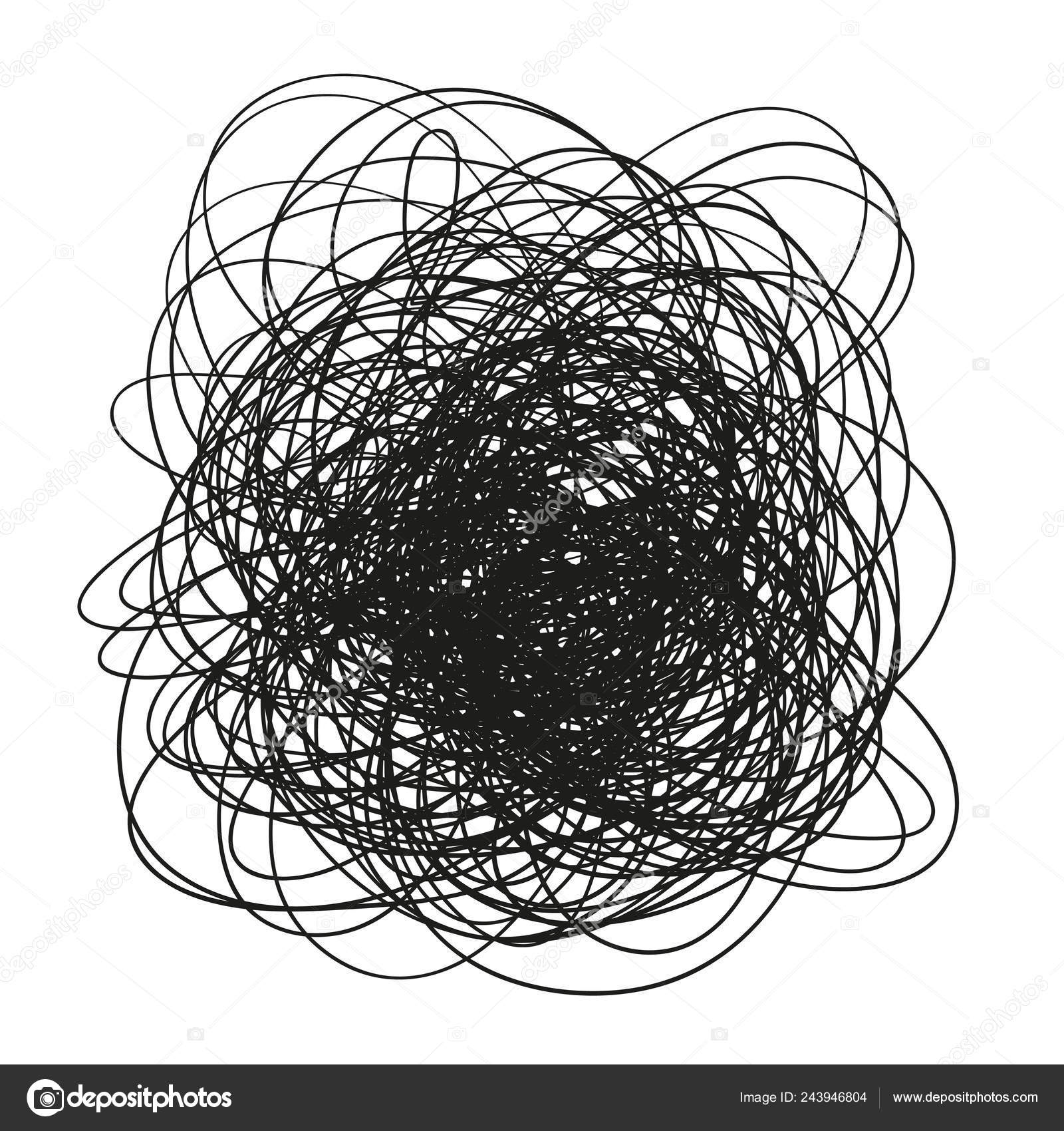 Chaos White Abstract Tangled Texture Random Chaotic Lines Hand Drawn Stock Vector by ...