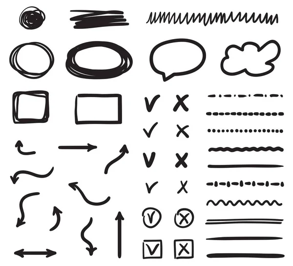 garabatos grunge dibujado a mano. Formas y elementos geométricos ...