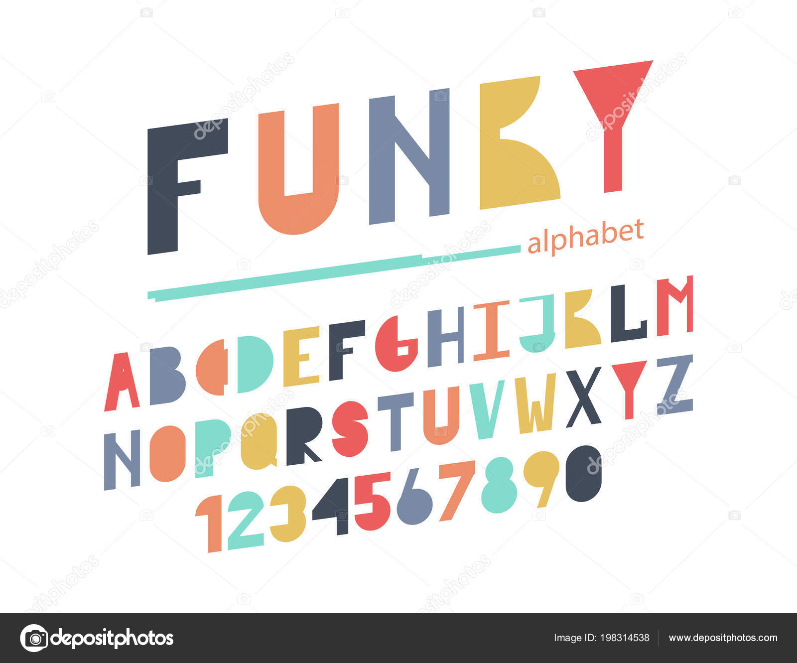 Funky colorful alphabet. Stock Vector Image by ©SomStock #198314538