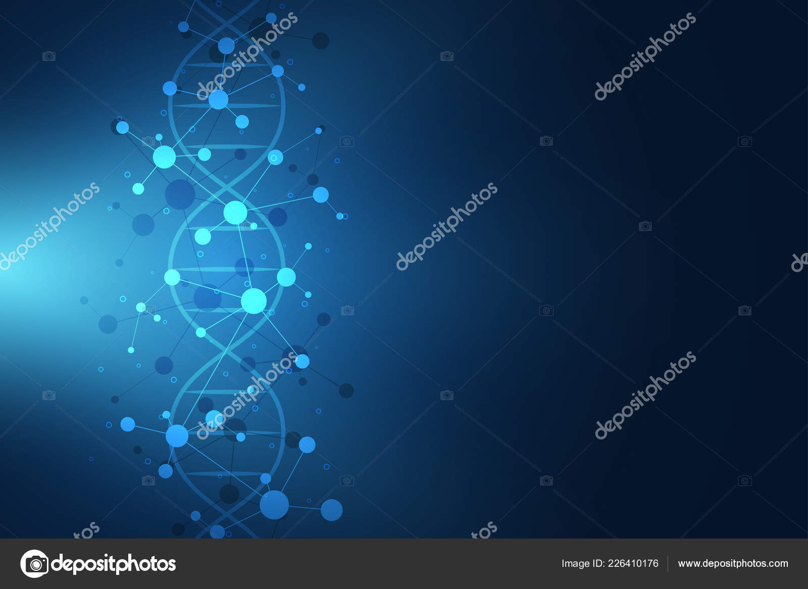 Untai DNA dan struktur molekul. Rekayasa genetika atau penelitian ...