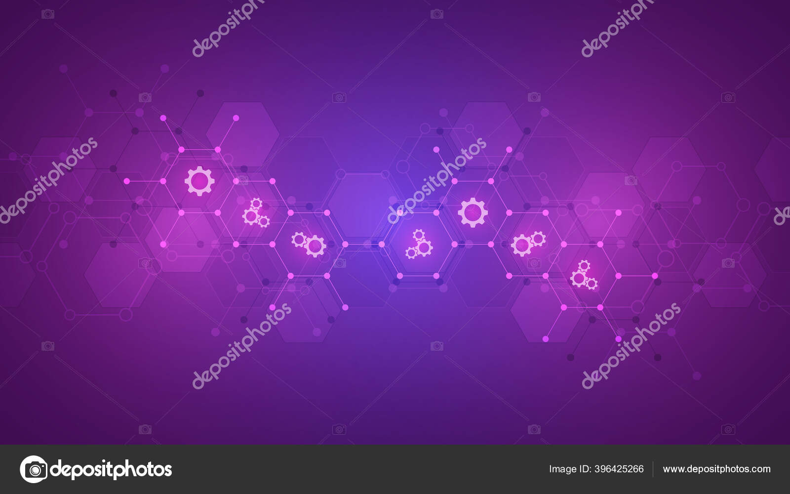 Abstract technical background with gears and cogs icons. Template ...