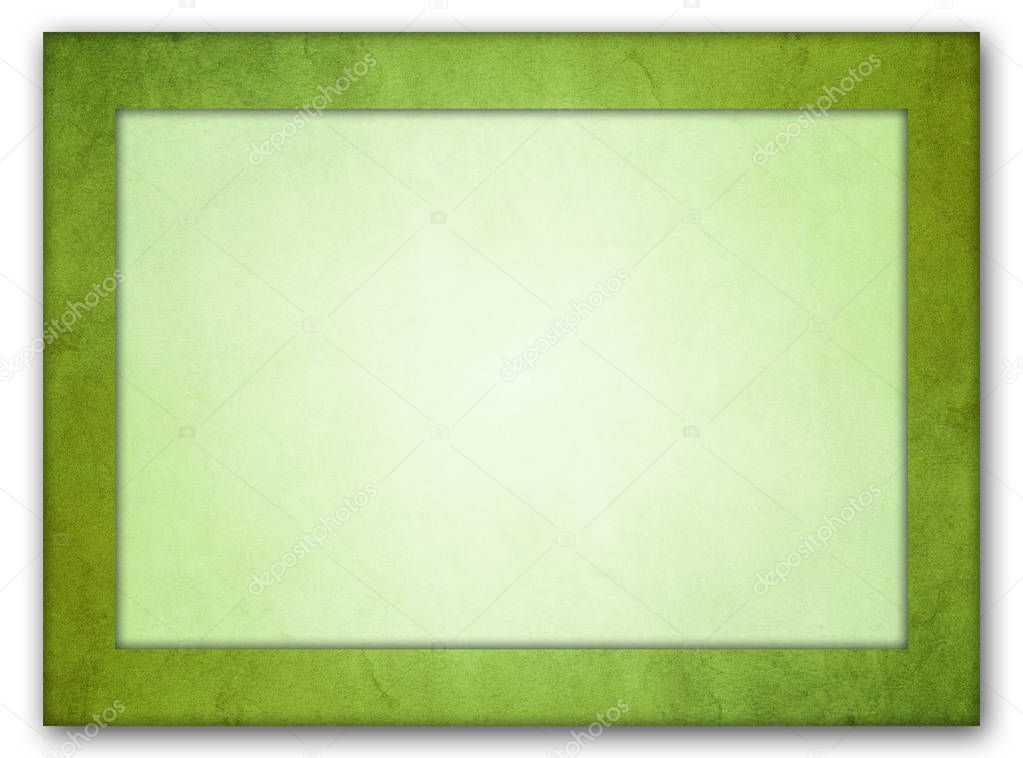 Un marco aislado con un rico marco de textura grunge verde lima y una ...