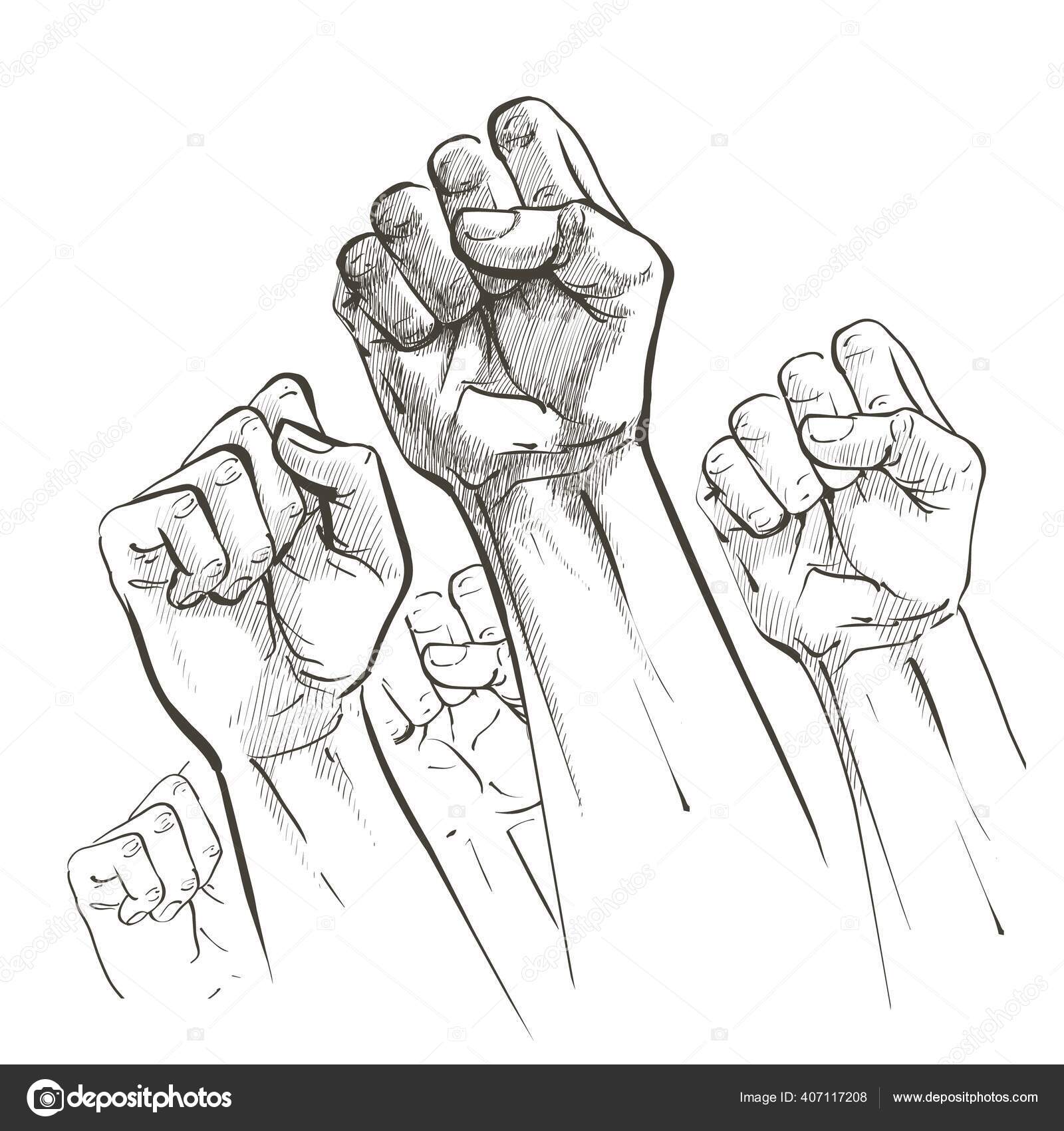 Fist In The Air Drawing