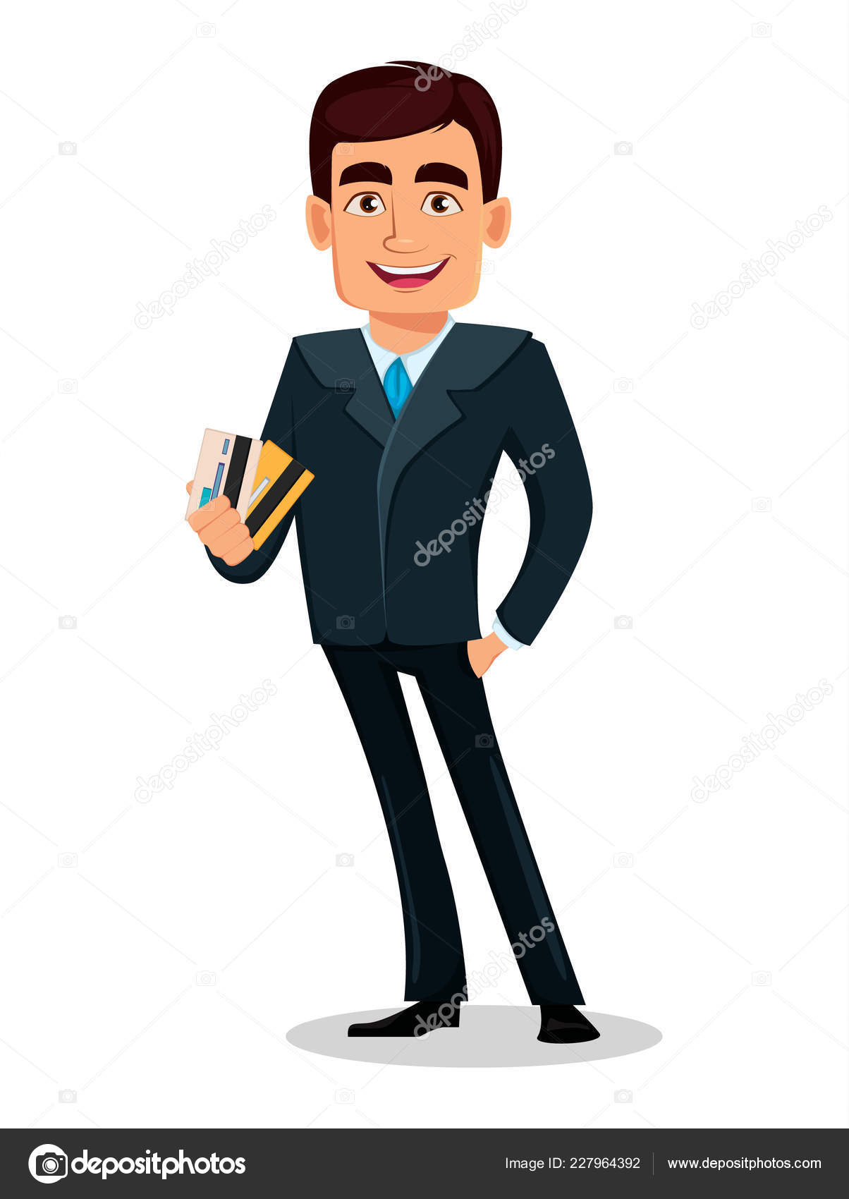 Hombre Negocios Personaje Dibujos Animados Traje Formal Hombre Negocios ...