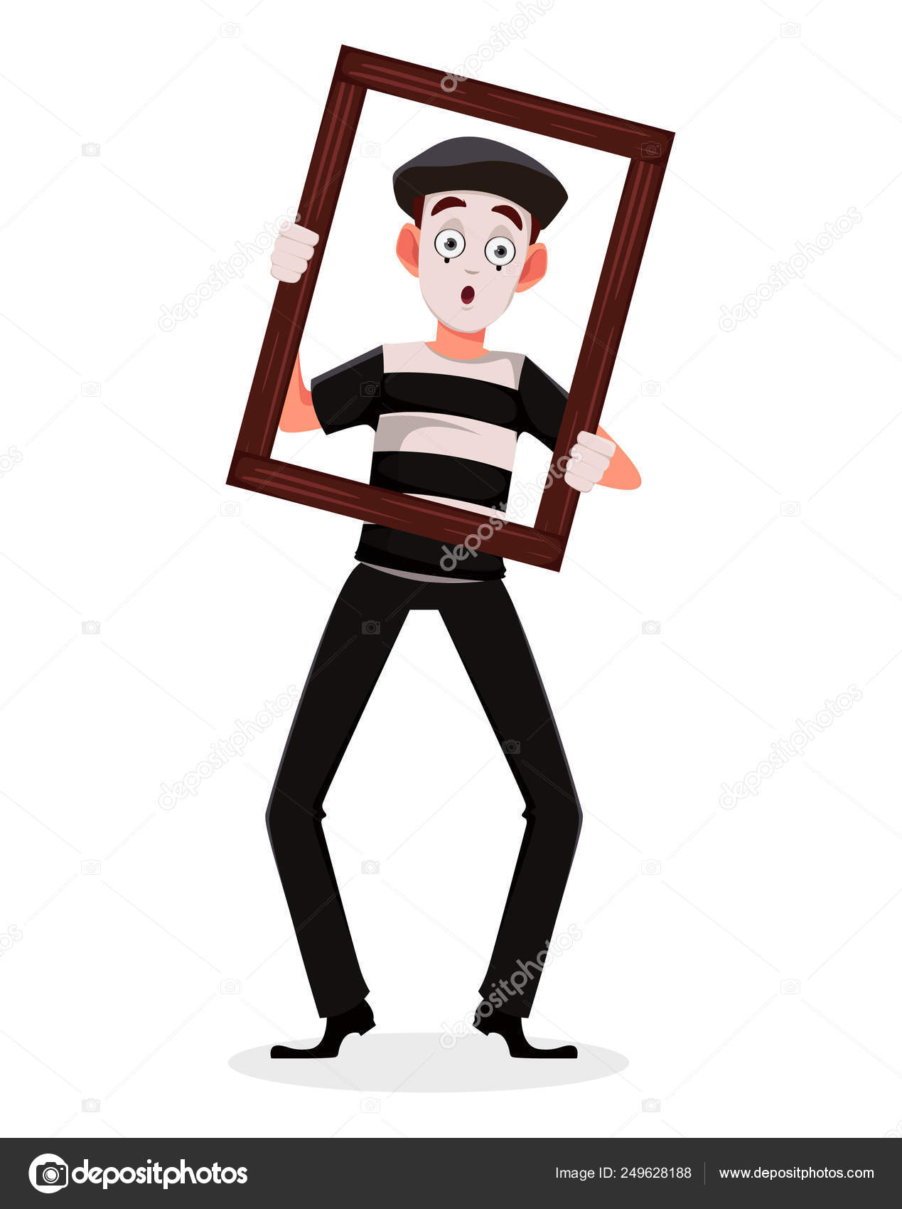 Dia da Mentira. Personagem de desenho animado de mímica imagem vetorial ...