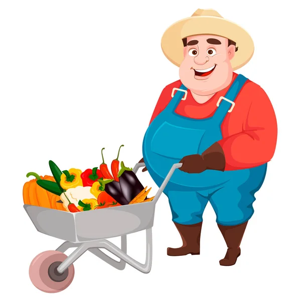 Fat farmer, agronomist, set of ten poses Stock Vector Image by ...