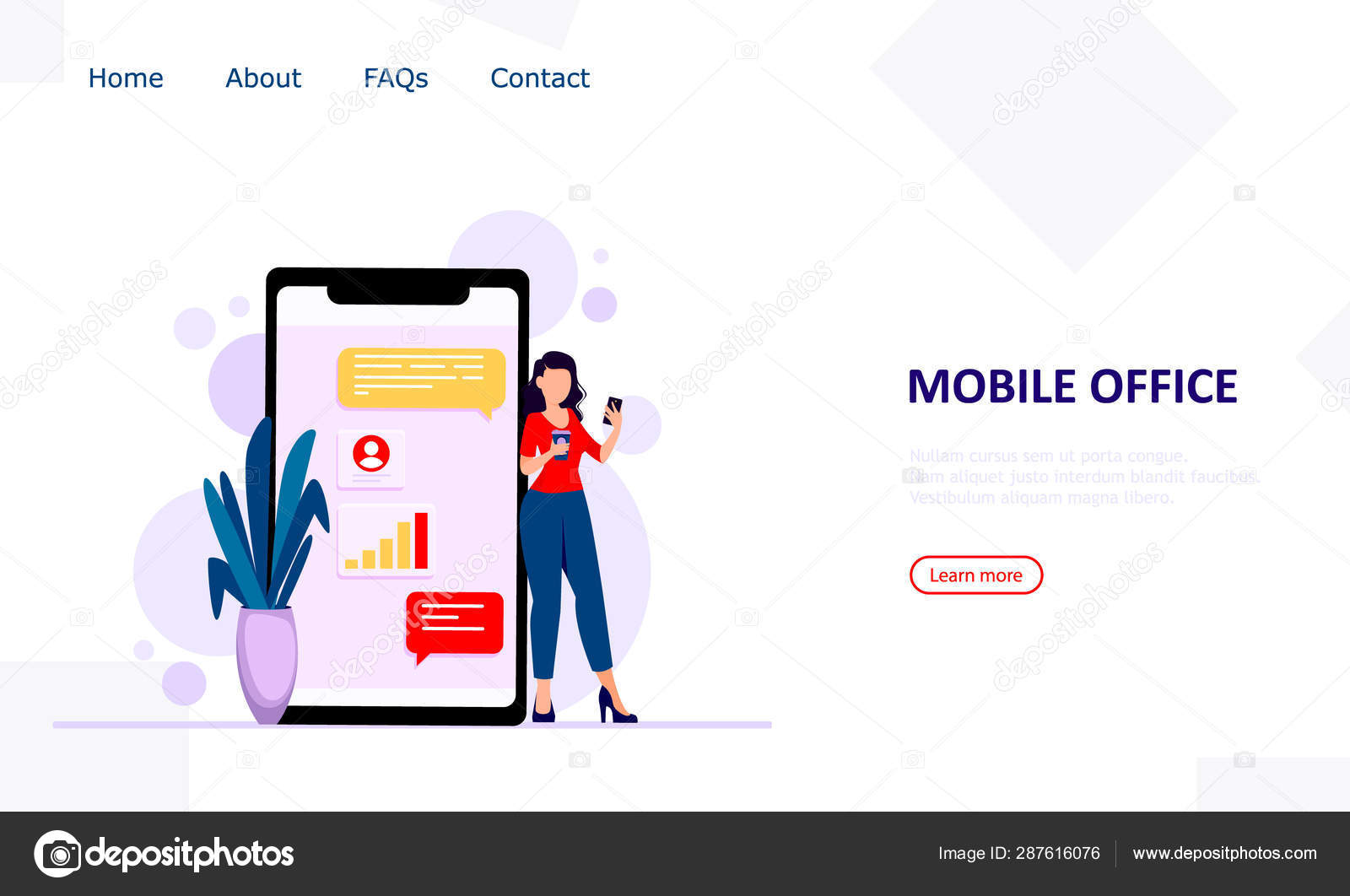 Mobile office concept. Modern workplace Stock Vector by ©VectorKIF ...