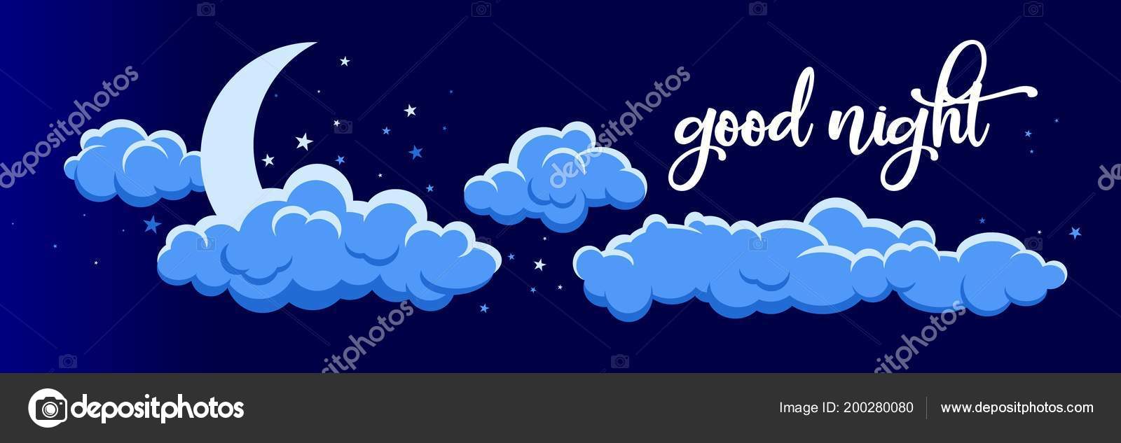 Cartoon Night Clouds