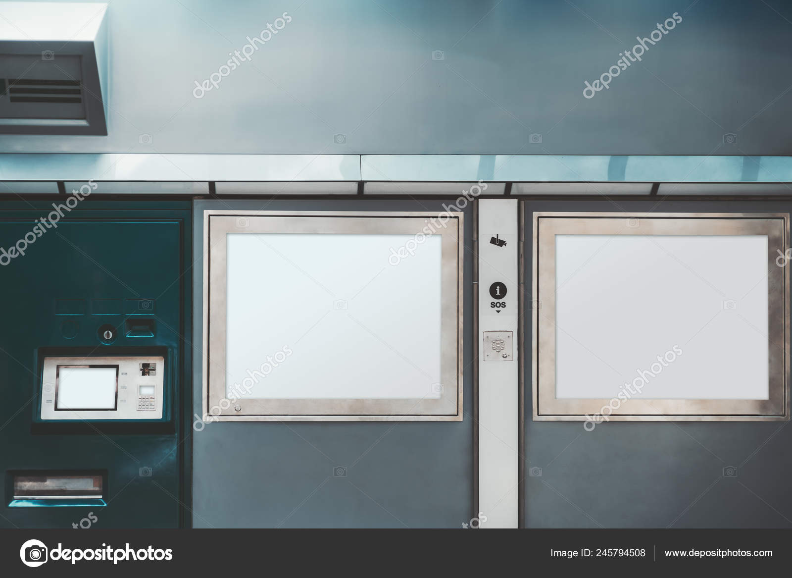 Mock Urban Electronic Counter Public Transport Stop Templates Two ...