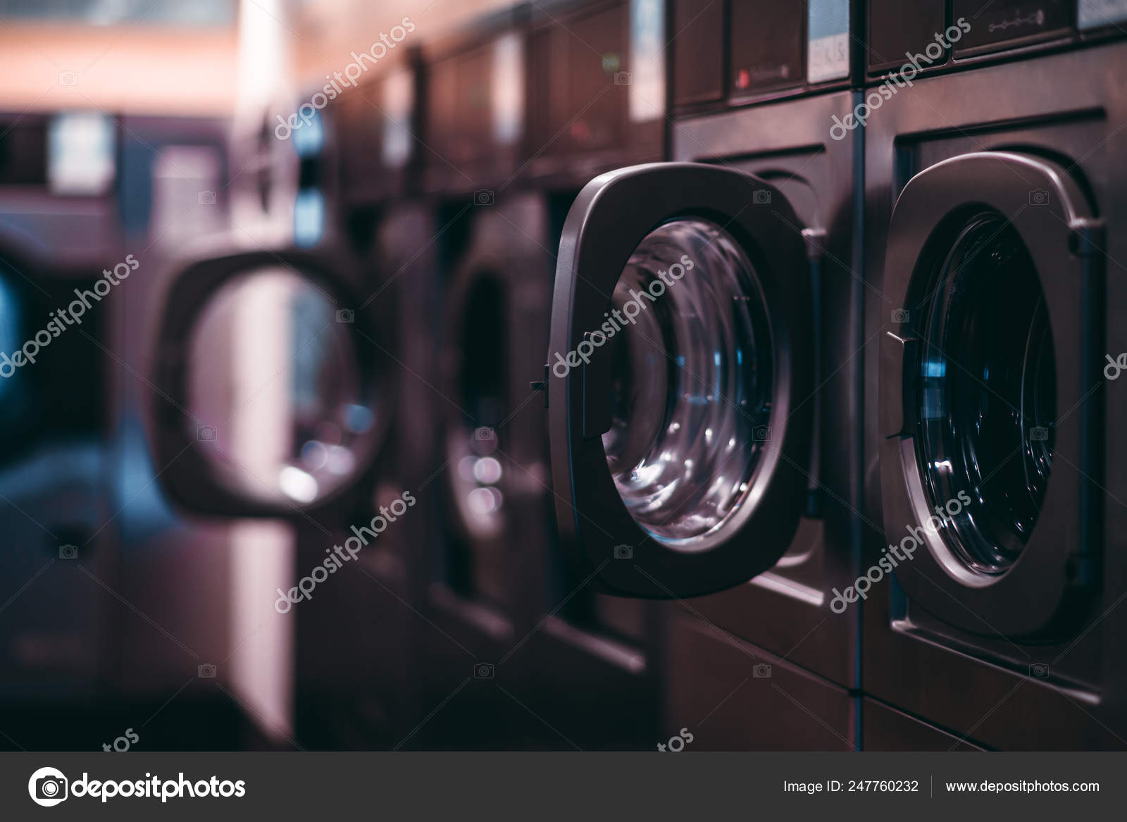 Dark laundry room with machines Stock Photo by ©skynextphoto 247760232