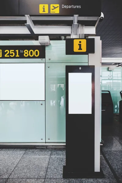 Info desk mockup in an airport - Stock Image - Everypixel