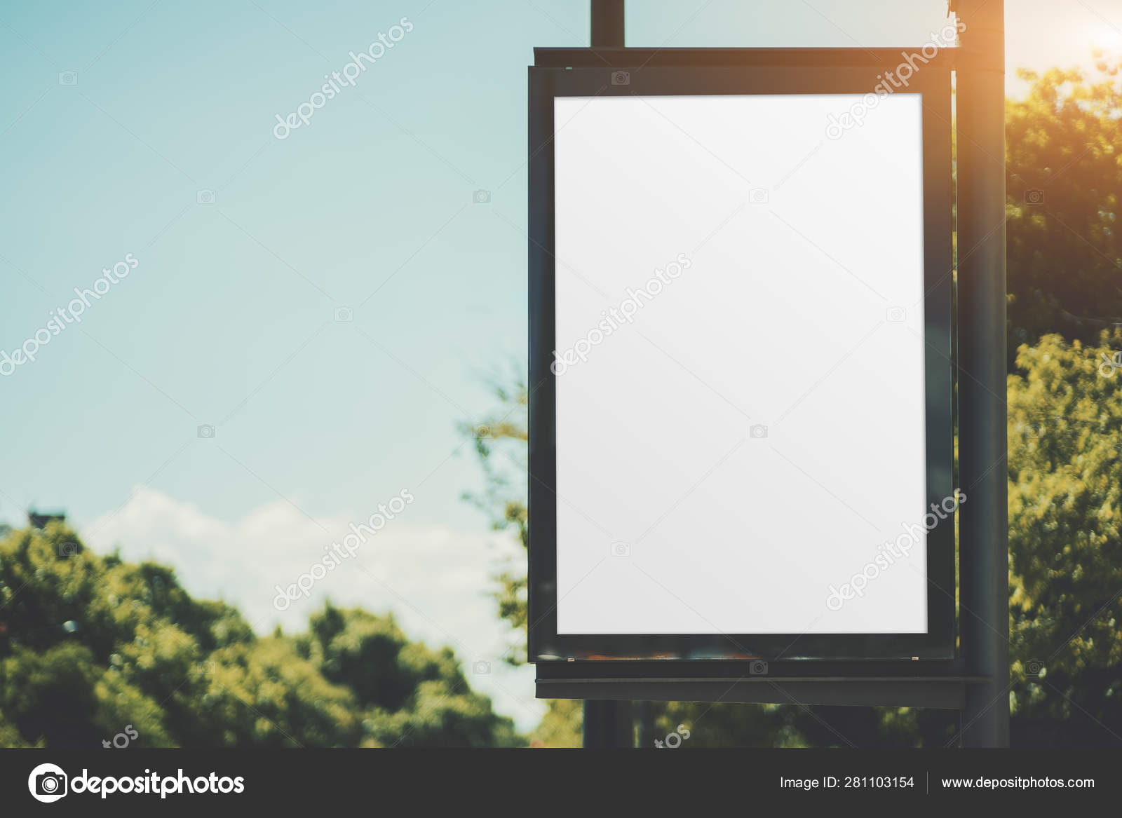 A lamp post with a poster mock-up — Stock Photo © skynextphoto #281103154