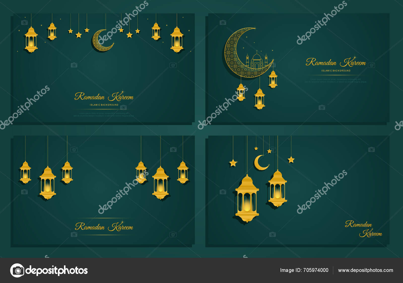 Ramadan Kareem Set Islamic Background Ramadan Islamic Holiday ...