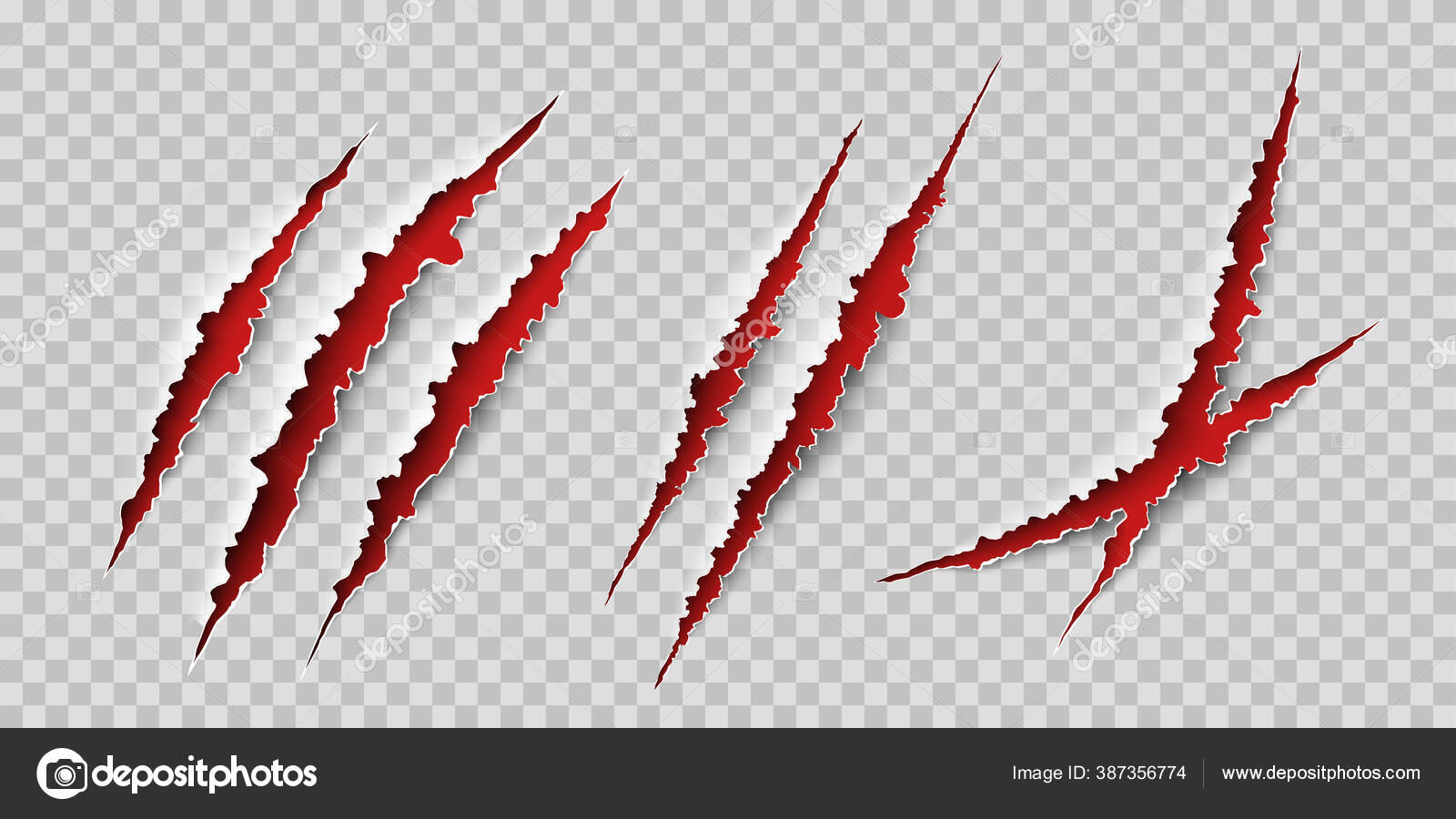 Claws Scratches Wild Animal Claws Scratch Texture Red Background Horror ...