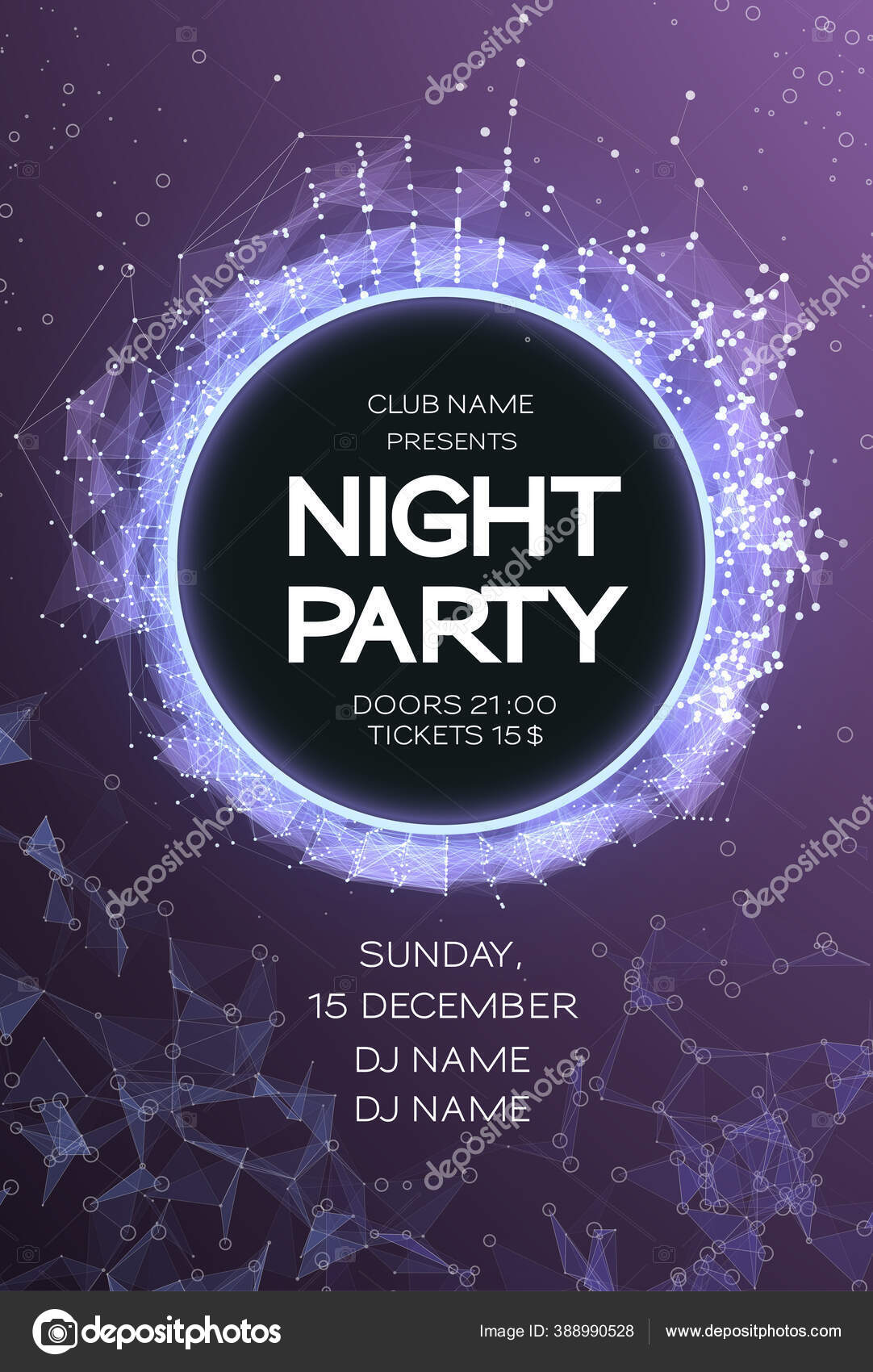 Night Party Dance Poster Background Event Celebration Flyer Futuristic ...