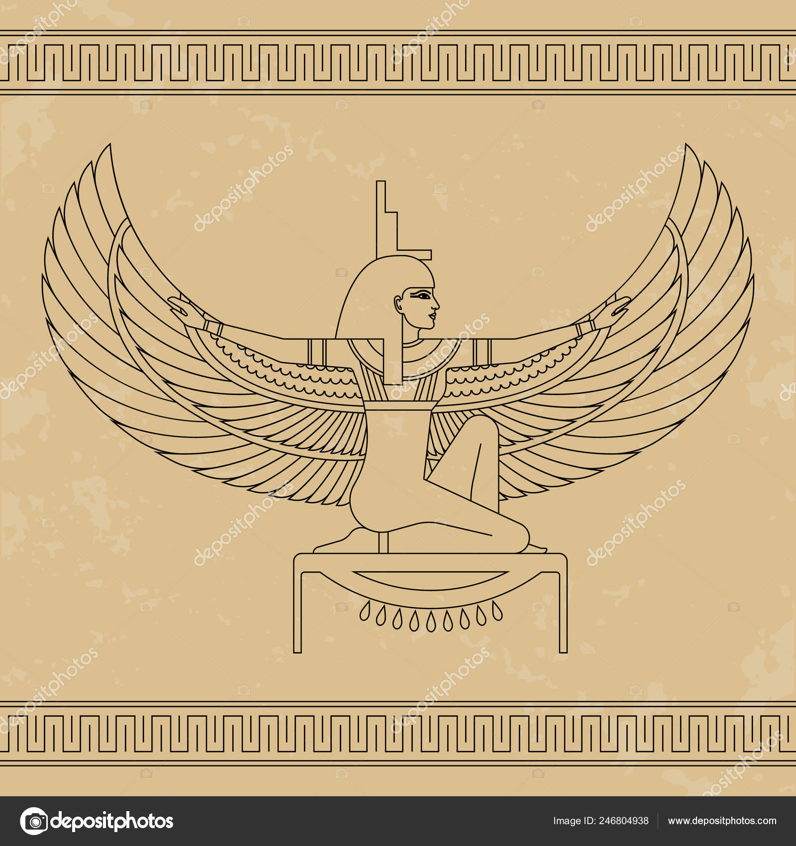 The Egyptian goddess Isis. Animation portrait of the beautiful Egyptian ...