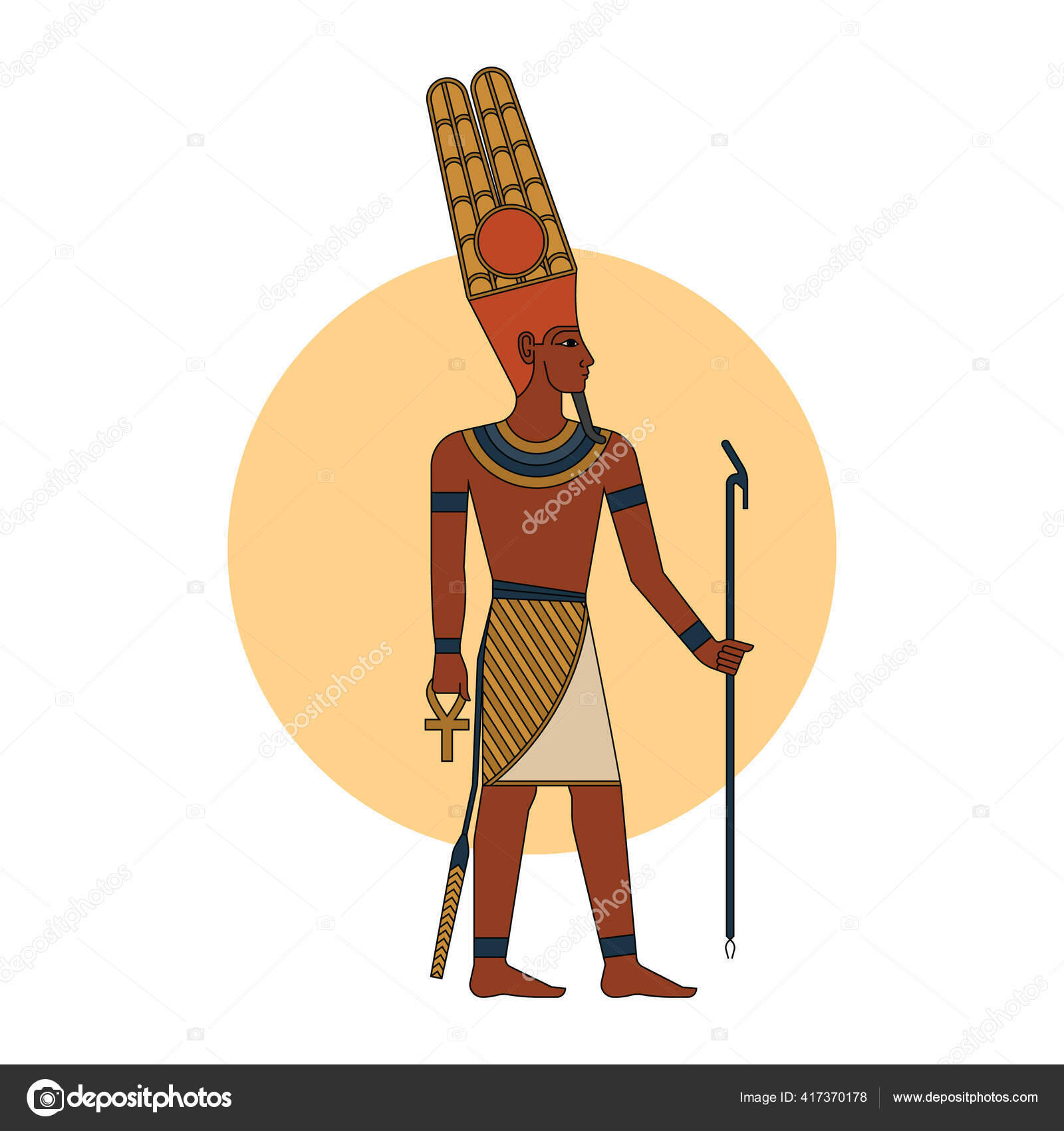 Amun Egyptian God Tattoo