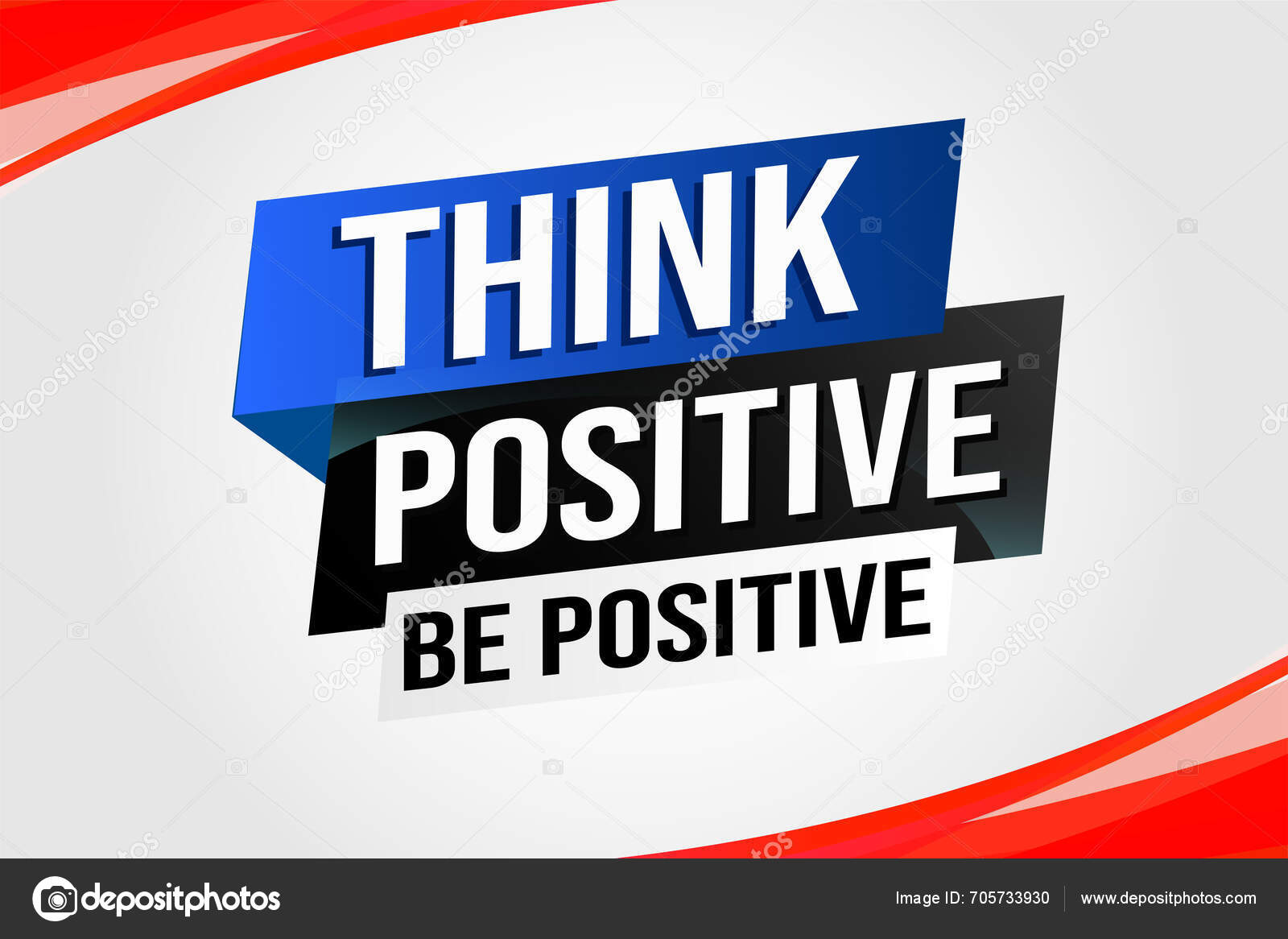 Think Positive Positive Poster Banner Graphic Design Icon Logo Sign ...
