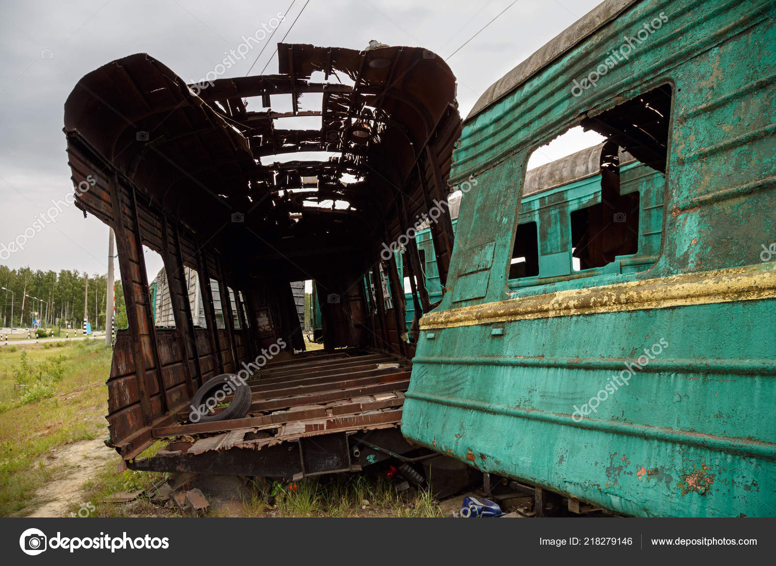 Broken Train Simulation Train Accident Training Ground Noginsk Rescue Center Stock Photo by ...
