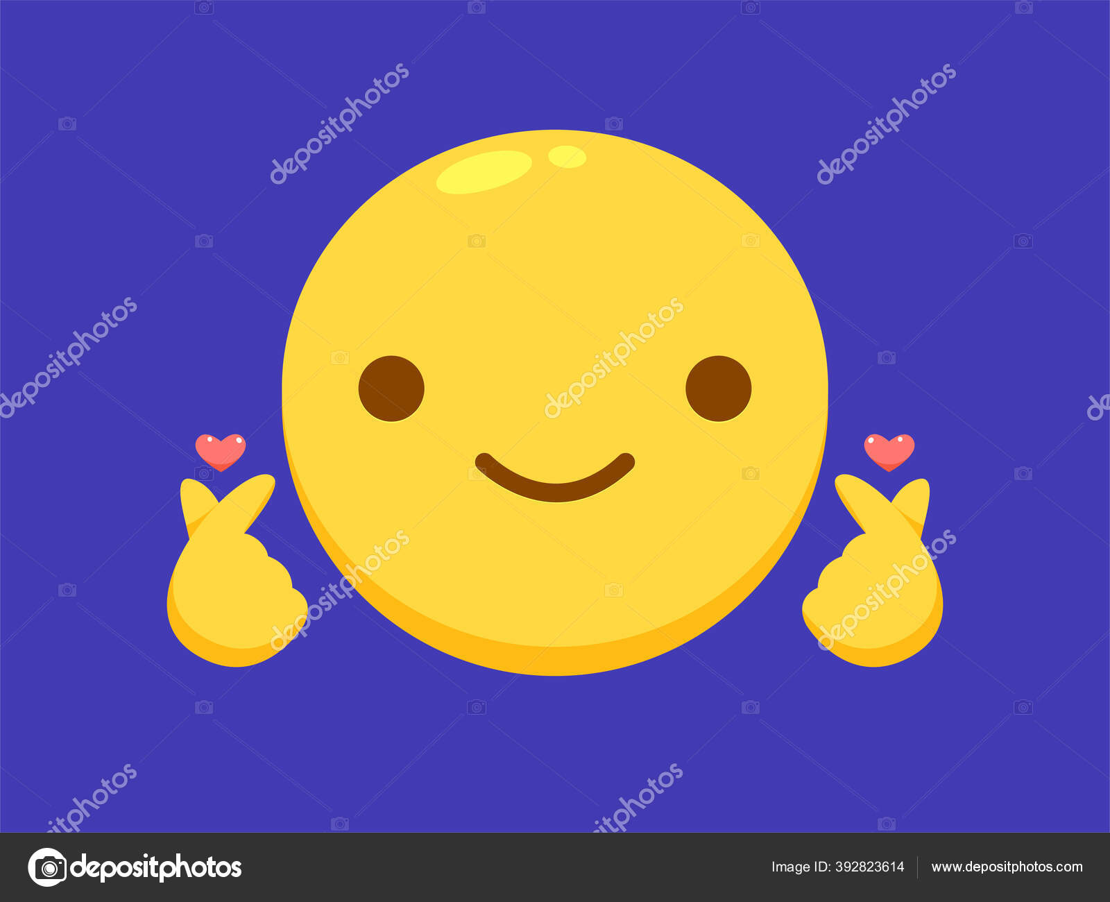 Smiley Hand Gesture Showing Korean Love Sign Stock Vector by ...
