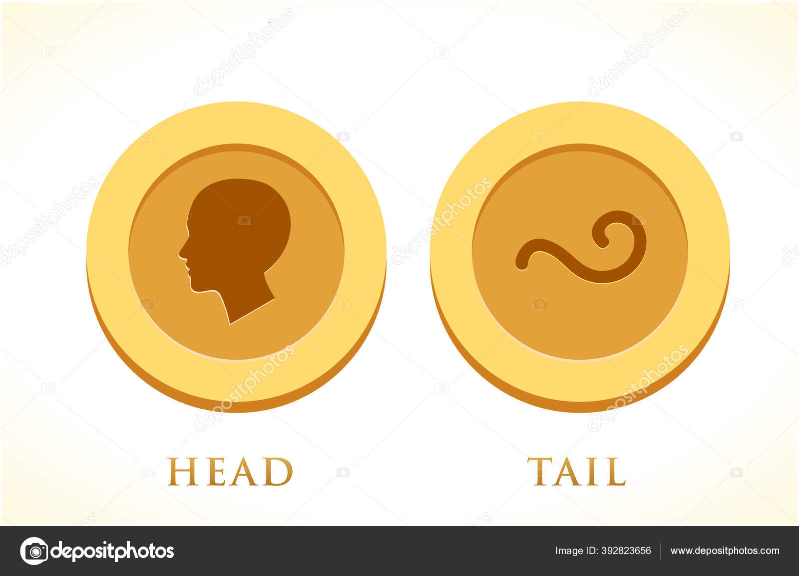 Set Gold Coin Head Tail Isolated Vector Illustration Stock Vector by ...