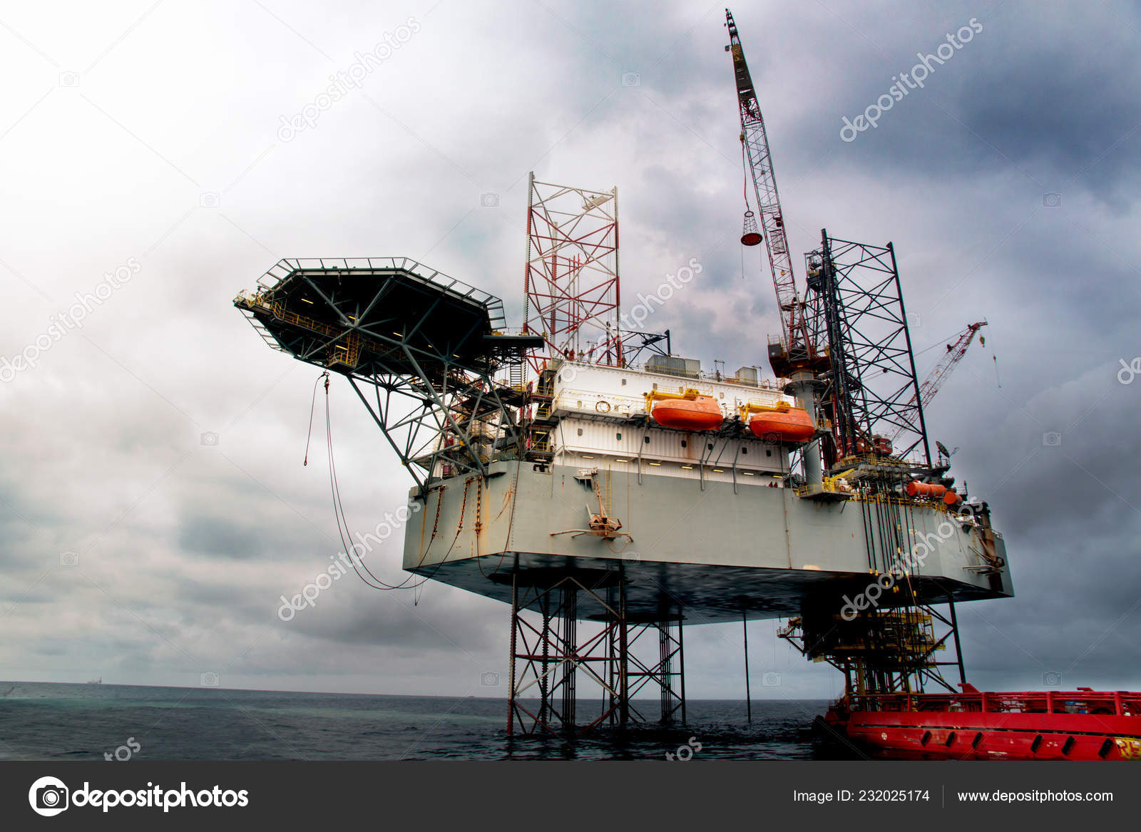 Offshore Oil Rig Platform Construction Production Process Sea Power ...