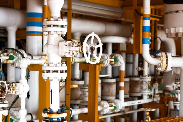 Manual operate ball valve at offshore oil and gas central proces ...