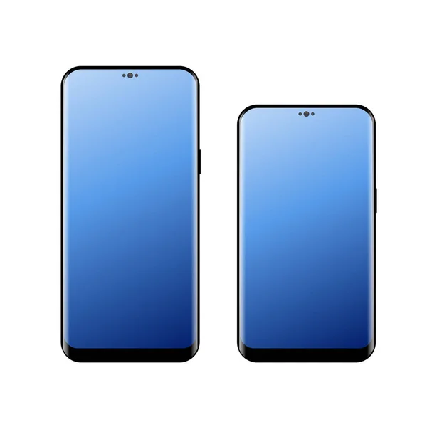 Realistic modern smart phone Front and Back view. Vector. Transparent ...