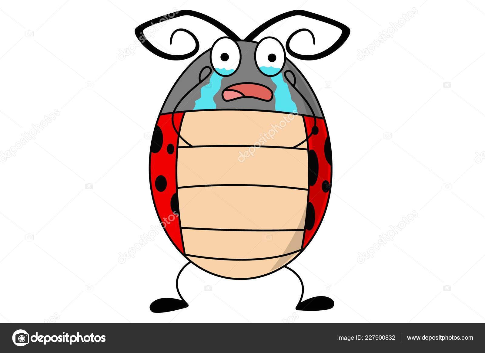 Vector Illustration Cute Ladybug Crying Isolated White Background Stock Vector by ©F1Digitals ...