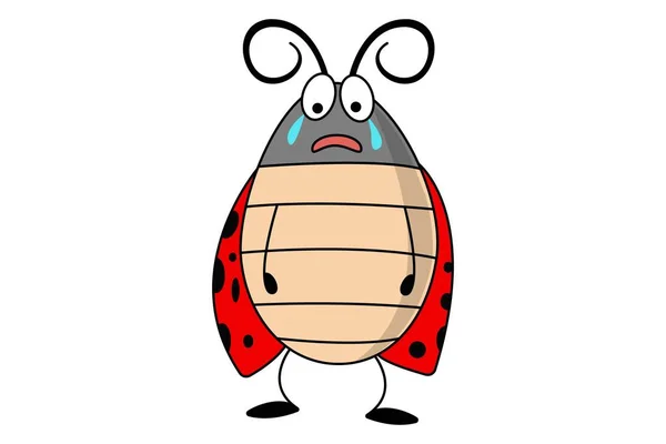 Vector Character Illustration Cute Lady Bug Angry Pose Isolated White ...