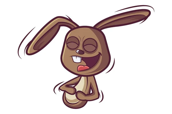 Vector Cartoon Illustration Cute Rabbit Wink Eyes Isolated White ...